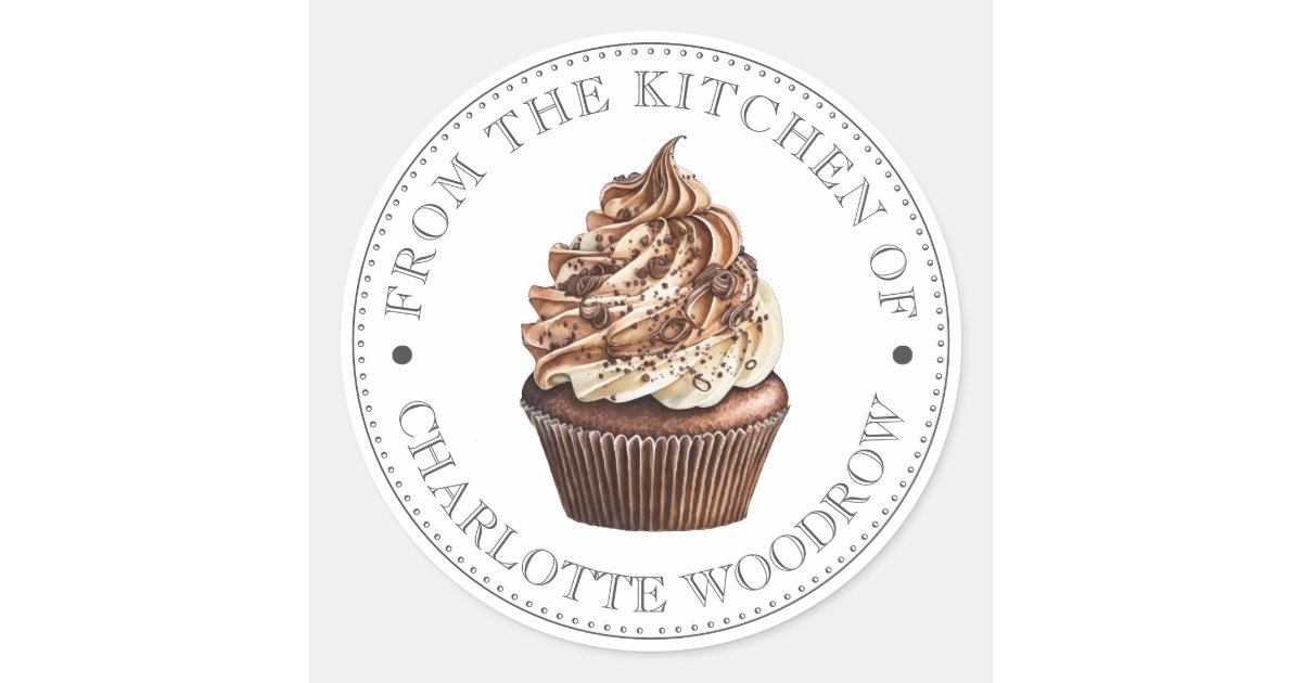 Chocolate Cupcake Classic Round Sticker | Zazzle