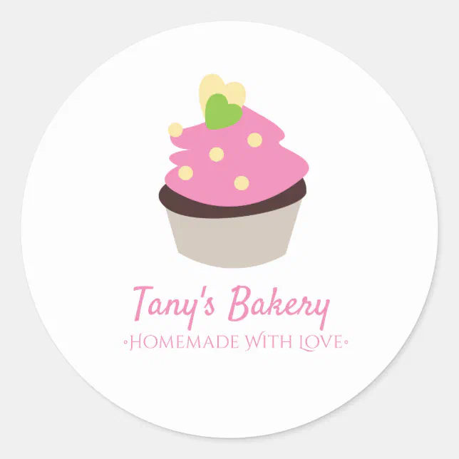 Chocolate Cupcakes Swirl Homemade Bakery Classic Round Sticker | Zazzle