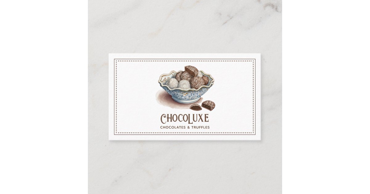 Chocolate Dessert Caterer Chocolatier Business Card | Zazzle