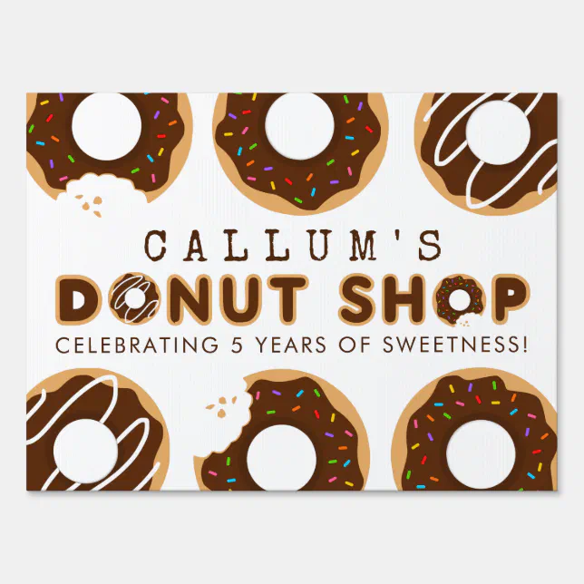 Chocolate Donut Shop Birthday Party Yard Sign | Zazzle
