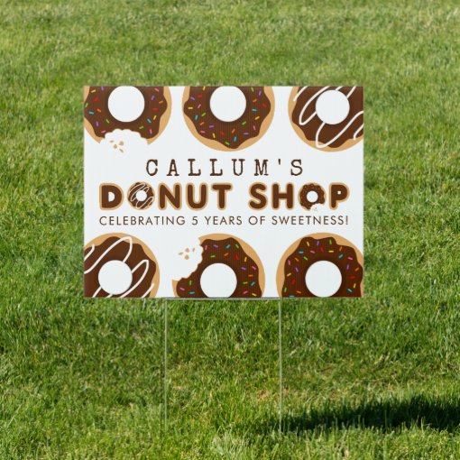 Chocolate Donut Shop Birthday Party Yard Sign | Zazzle