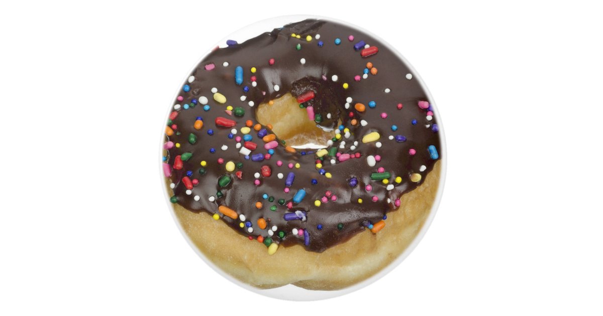 Chocolate Donut with Sprinkles Knob | Zazzle