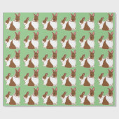 Chocolate Dutch Rabbits Green Wrapping Paper | Zazzle
