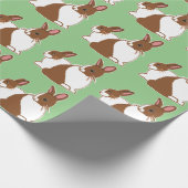 Chocolate Dutch Rabbits Green Wrapping Paper | Zazzle