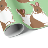 Chocolate Dutch Rabbits Green Wrapping Paper | Zazzle