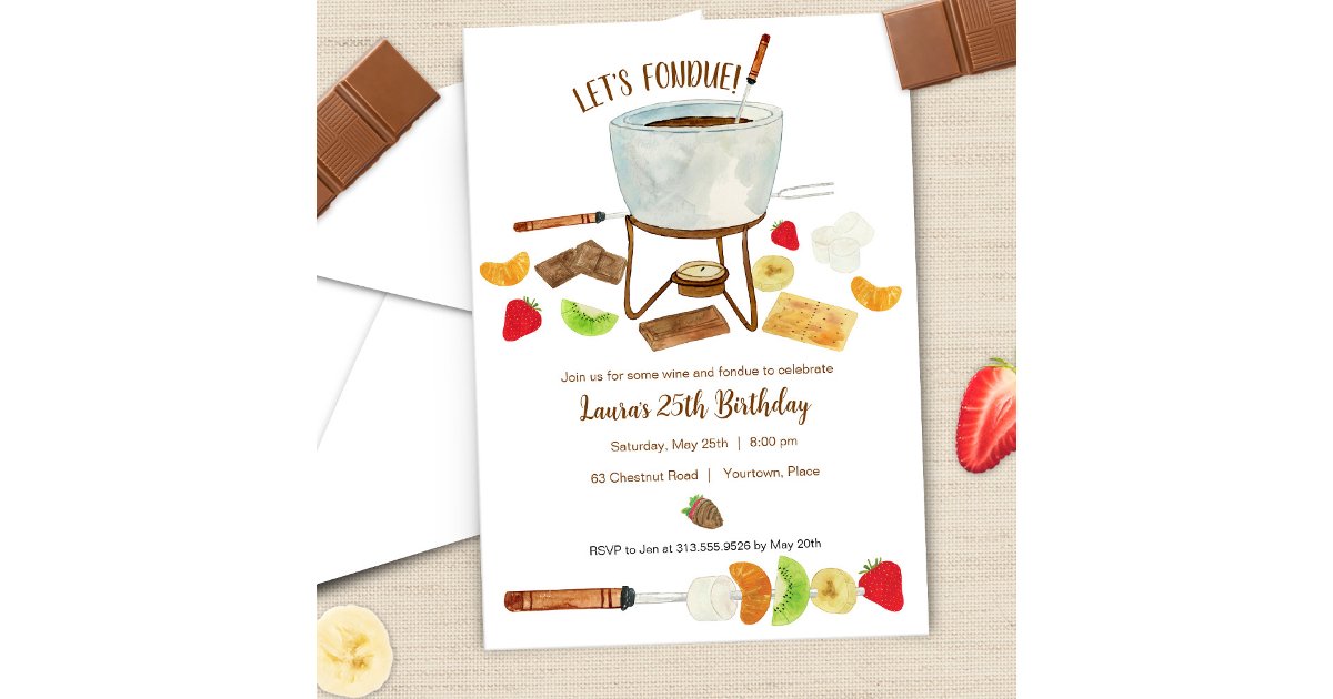 Chocolate Fondue Party Invitation | Zazzle