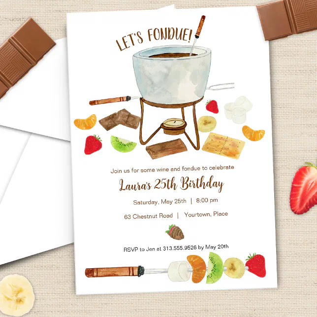 Chocolate Fondue Party Invitation | Zazzle