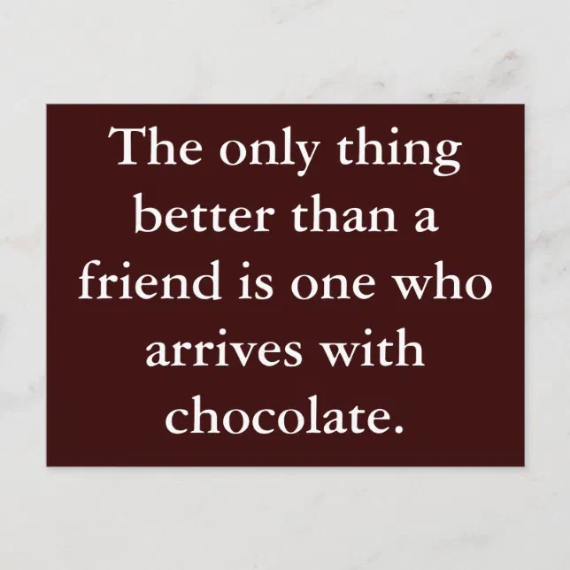 Chocolate Friendship Postcard Motivation | Zazzle