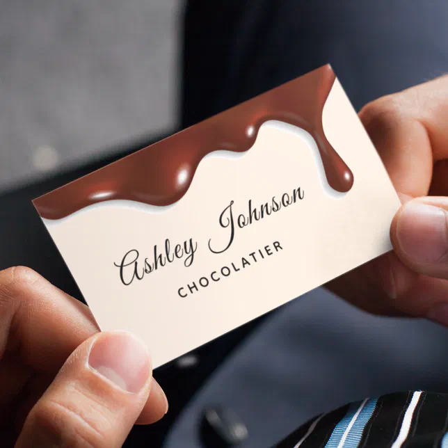 Chocolate Frosting Chocolatier Elegant Dessert Business Card | Zazzle