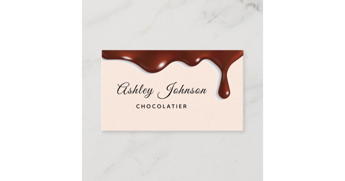 Chocolate Frosting Chocolatier Elegant Dessert Business Card | Zazzle