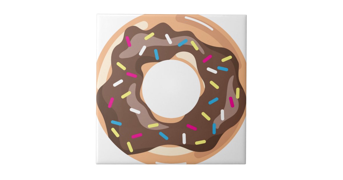 Chocolate Glazed Donut Ceramic Tile | Zazzle