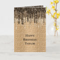 Chocolate Ice Cream Cone Glitter Drips Birthday Card | Zazzle