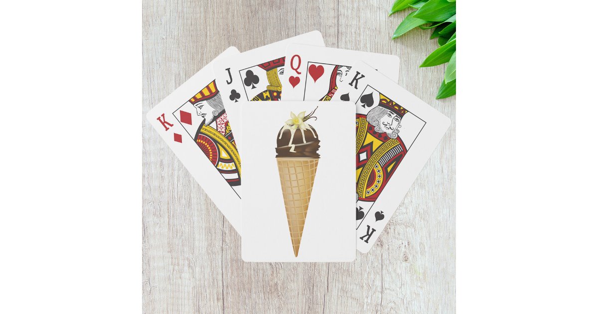 Chocolate Ice Cream Playing Cards | Zazzle