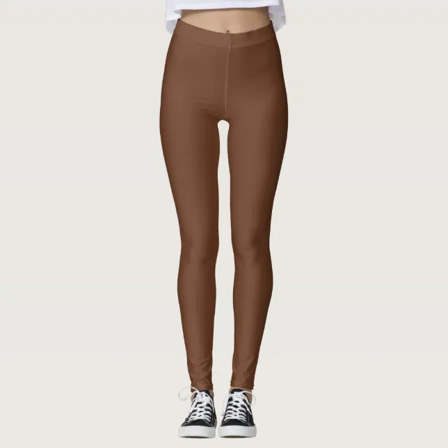 Chocolate Ice Cream Solid Brown Legging | Zazzle