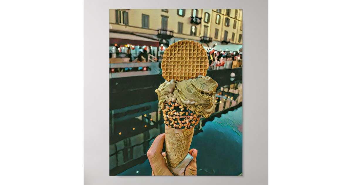 Chocolate ice cream sprinkles poster | Zazzle