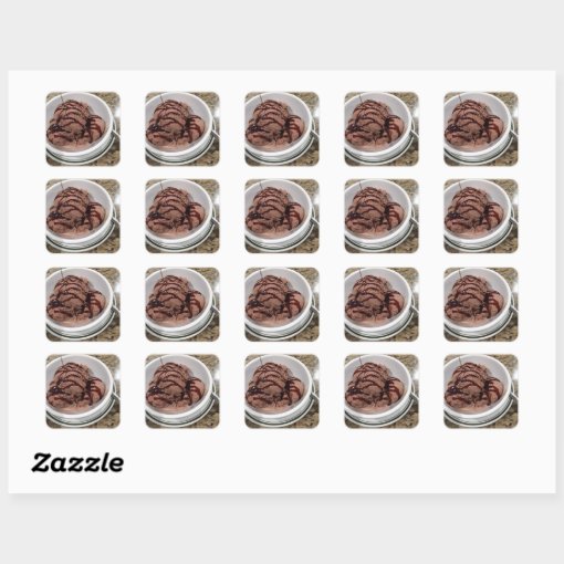 Chocolate Ice Cream Square Sticker | Zazzle