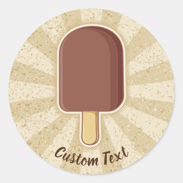 Chocolate Ice Cream Stick Classic Round Sticker | Zazzle