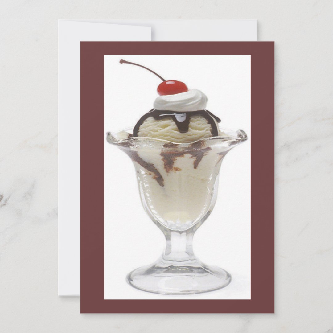 Chocolate Ice Cream Sundae Party Invitation | Zazzle
