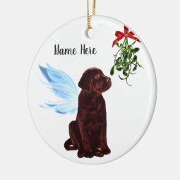 Chocolate Lab Angel - Christmas Ornament | Zazzle