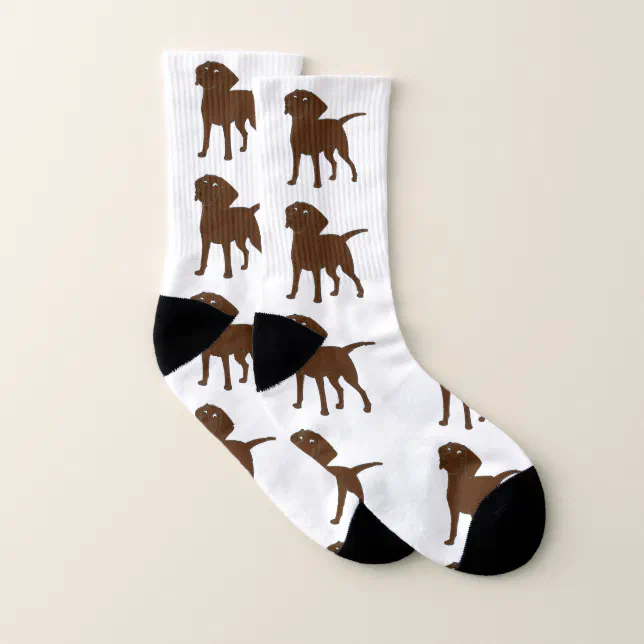 chocolate lab cartoon full 3 socks | Zazzle
