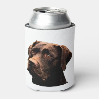 chocolate lab face can cooler | Zazzle