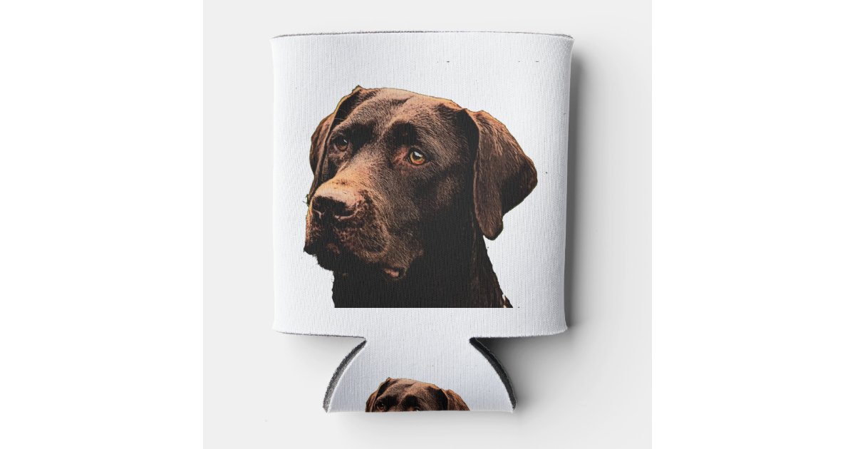 chocolate lab face can cooler | Zazzle