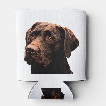 chocolate lab face can cooler | Zazzle