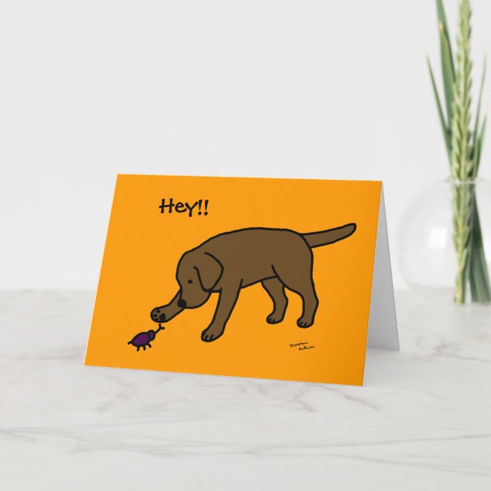 Chocolate Lab Friendly Cartoon Labrador Card | Zazzle.com