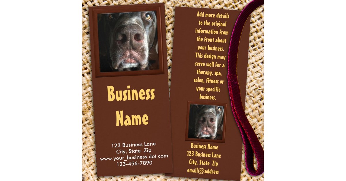 Chocolate Lab Nose Close-Up Photo Business Rack Card | Zazzle