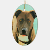 Chocolate Lab Pitbull Mix Pitador Labrabull Ceramic Ornament | Zazzle
