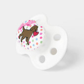 Chocolate Lab Puppy and Red Heart Pacifier | Zazzle