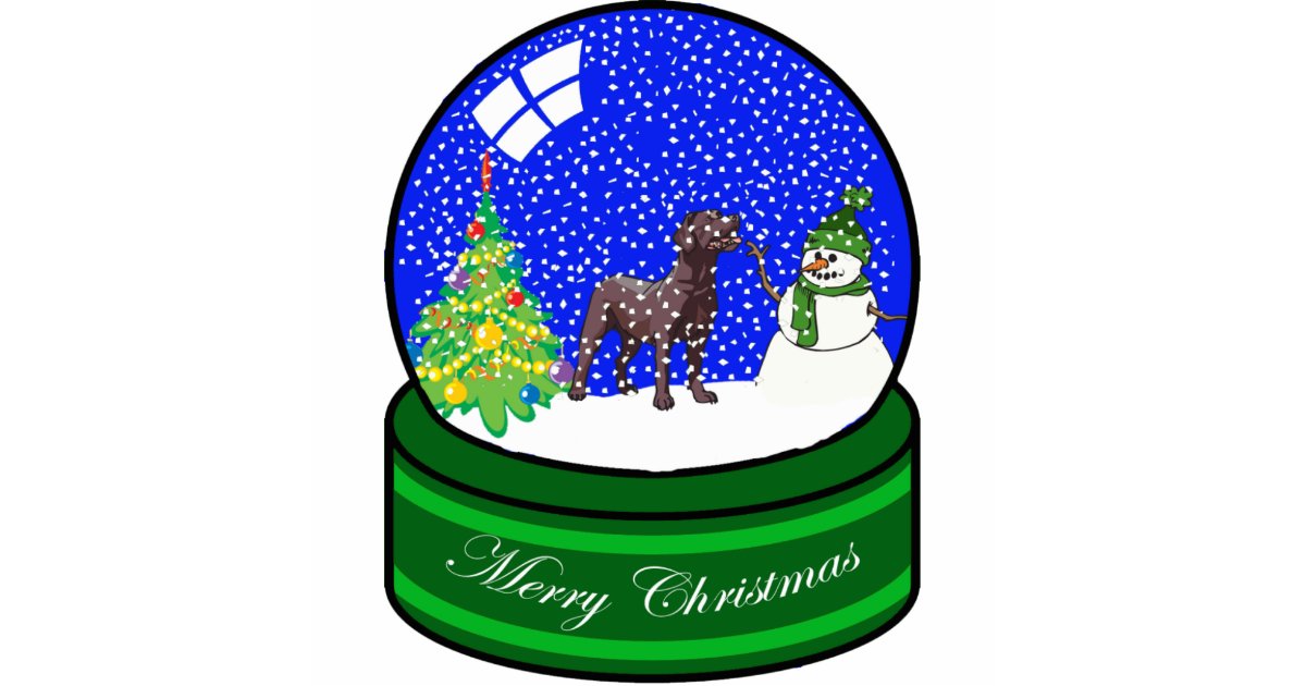 chocolate lab snow globe cutout | Zazzle