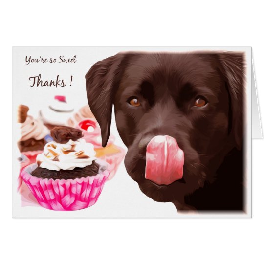 Chocolate Lab Thank You Card - Dog Thank You | Zazzle.com