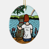 Chocolate Labrador Angel and Mom 2 Ceramic Ornament | Zazzle