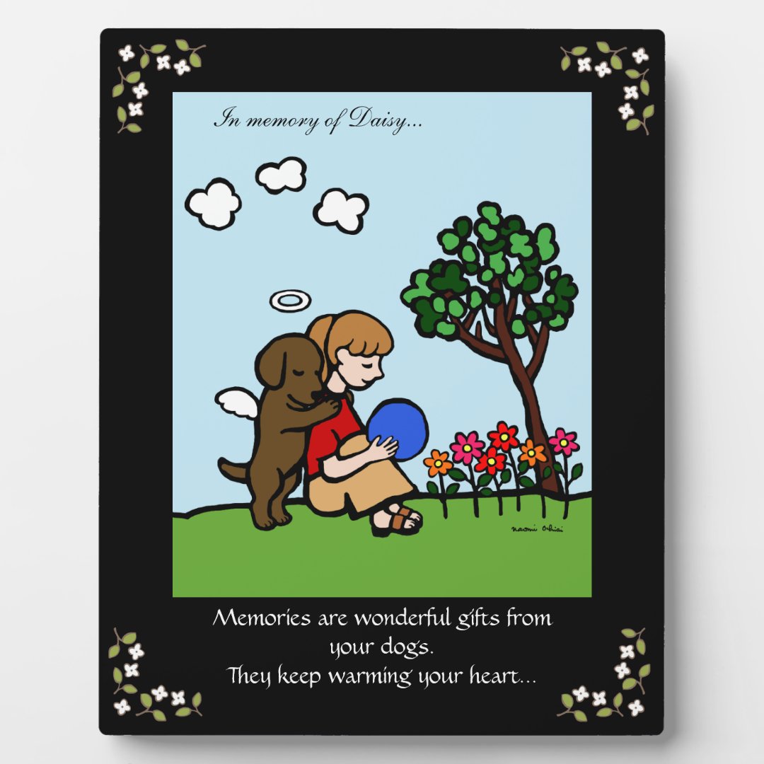 Chocolate Labrador Angel with Love Memorial Plaque | Zazzle