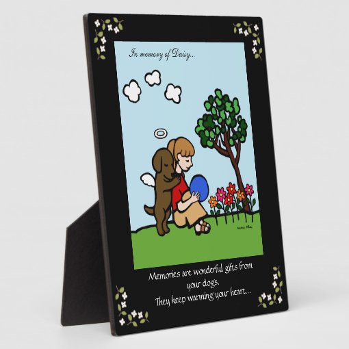 Chocolate Labrador Angel with Love Memorial Plaque | Zazzle