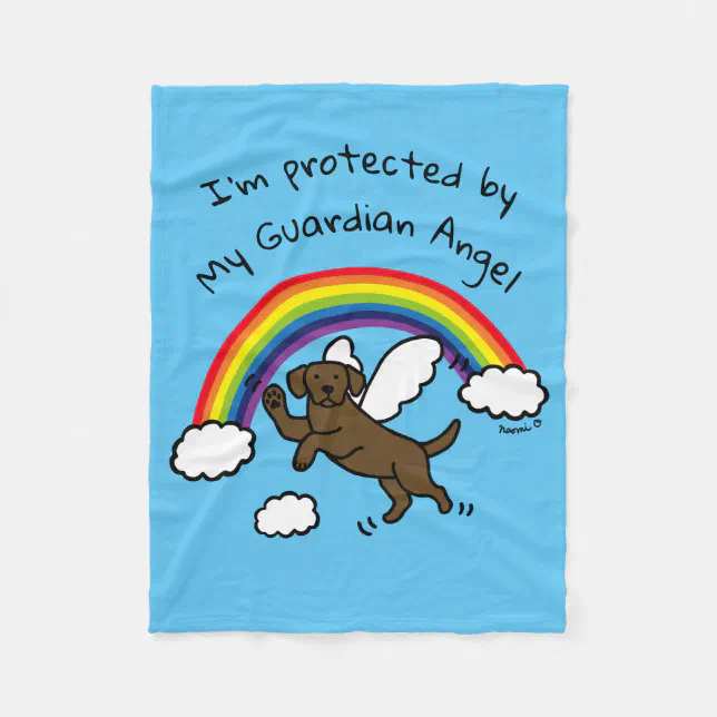 Chocolate Labrador Guardian Angel (Rainbow Bridge) Fleece Blanket | Zazzle