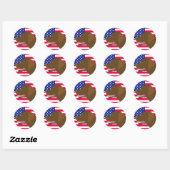 Chocolate Labrador Profile US Flag Classic Round Sticker | Zazzle