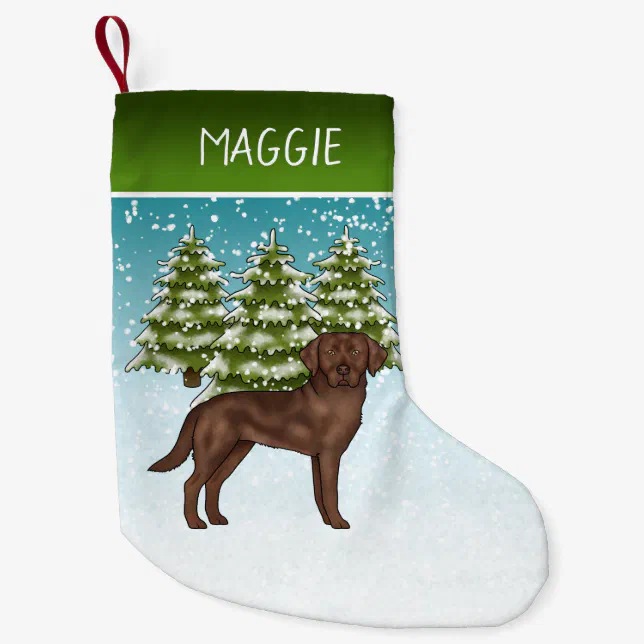 Chocolate Labrador Retriever Christmas Custom Name Small Christmas ...