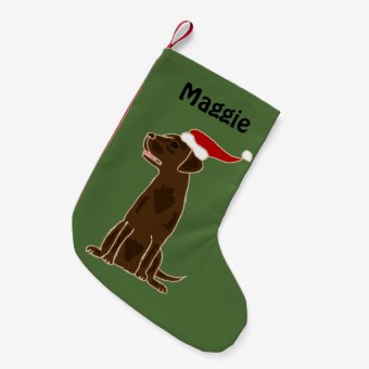 Chocolate Labrador Retriever Christmas Stocking | Zazzle