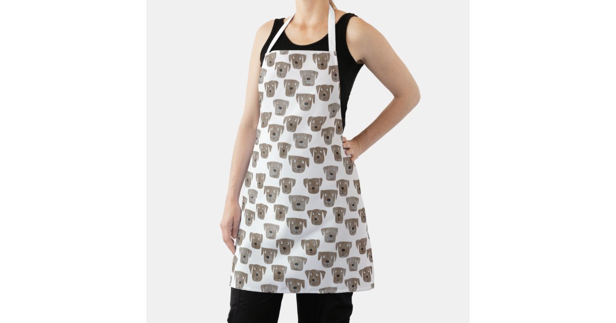 Chocolate Labrador Retriever Dog Pattern Apron | Zazzle