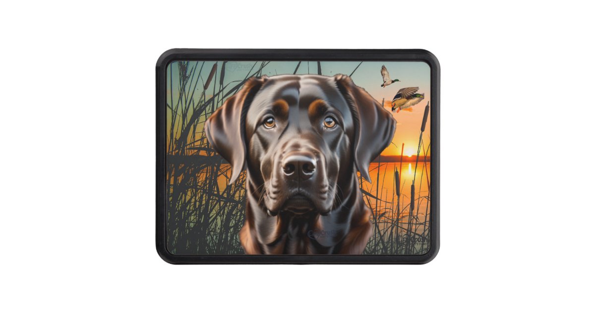 Chocolate Labrador Retriever Duck Hunting Hitch Cover | Zazzle