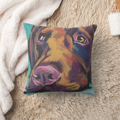 Chocolate Labrador Retriever Pop Art Pillow | Zazzle