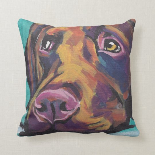 Chocolate Labrador Retriever Pop Art Pillow | Zazzle.com