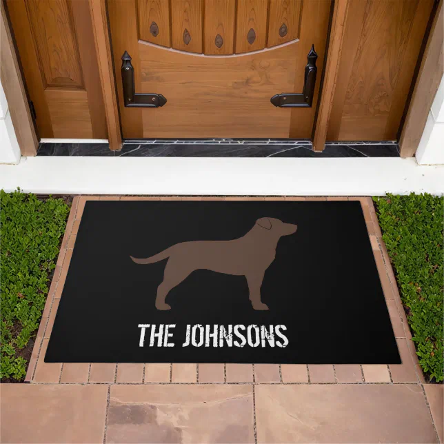 Chocolate Labrador Retriever Silhouette Dog Lover Doormat | Zazzle