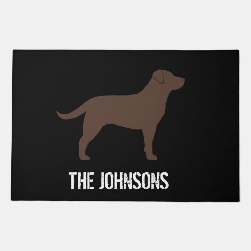 Chocolate Labrador Retriever Silhouette Dog Lover Doormat | Zazzle