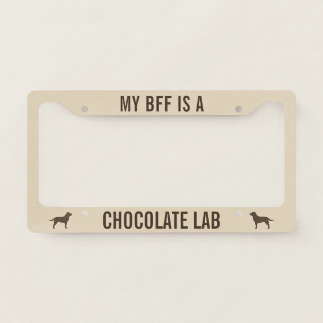Chocolate Labrador Retriever Silhouettes Custom License Plate Frame ...