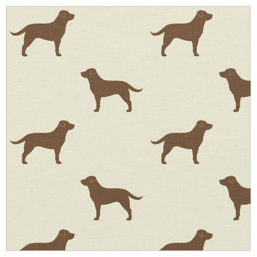 Chocolate Labrador Retriever Silhouettes Pattern Fabric | Zazzle