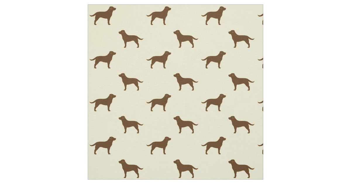 Chocolate Labrador Retriever Silhouettes Pattern Fabric | Zazzle