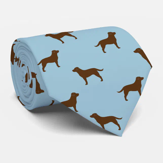 Chocolate Labrador Retriever Silhouettes Pattern Tie | Zazzle